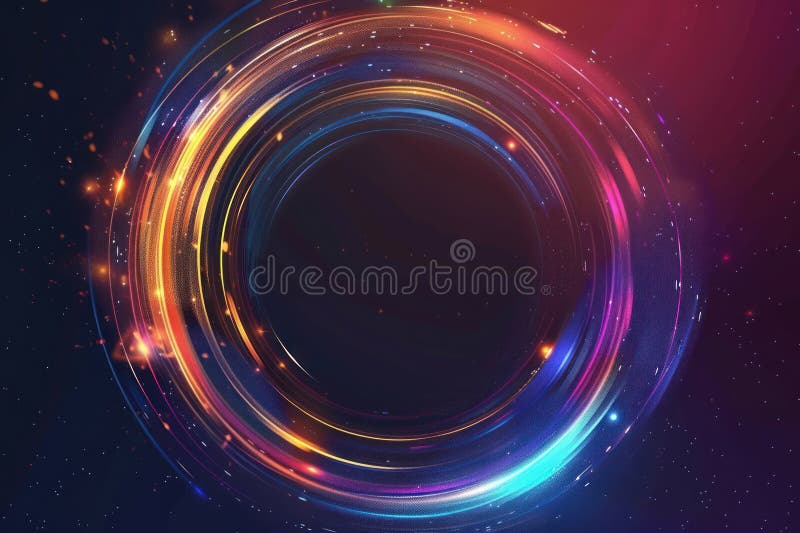 Multicolored Energy Flow Circular Shape Background Stock Illustration ...