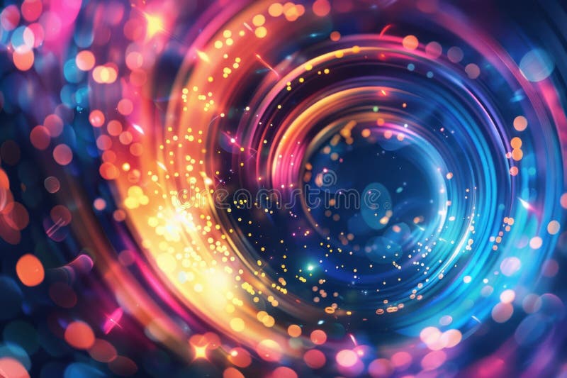 Multicolored Energy Flow Circular Shape Background Stock Illustration ...