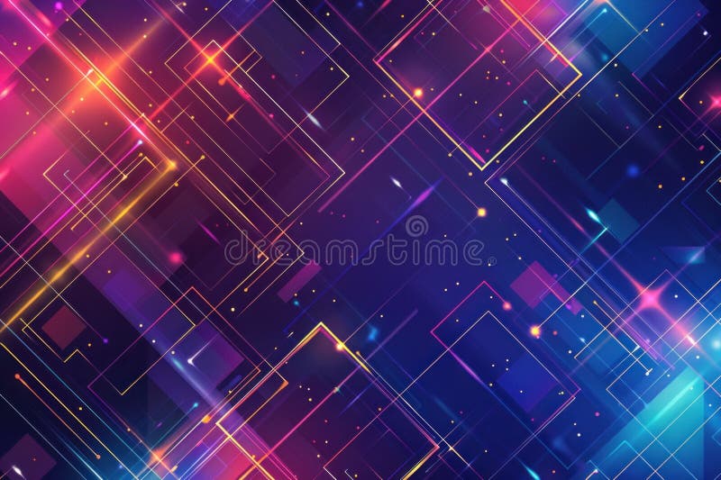 Multicolored Energy Flow Rectangle Shape Background Stock Illustration ...