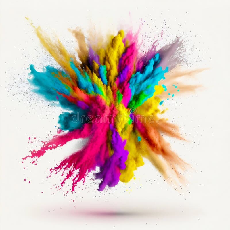 Multicolored Explosion of Rainbow Holi Powder Paint. Generative AI ...