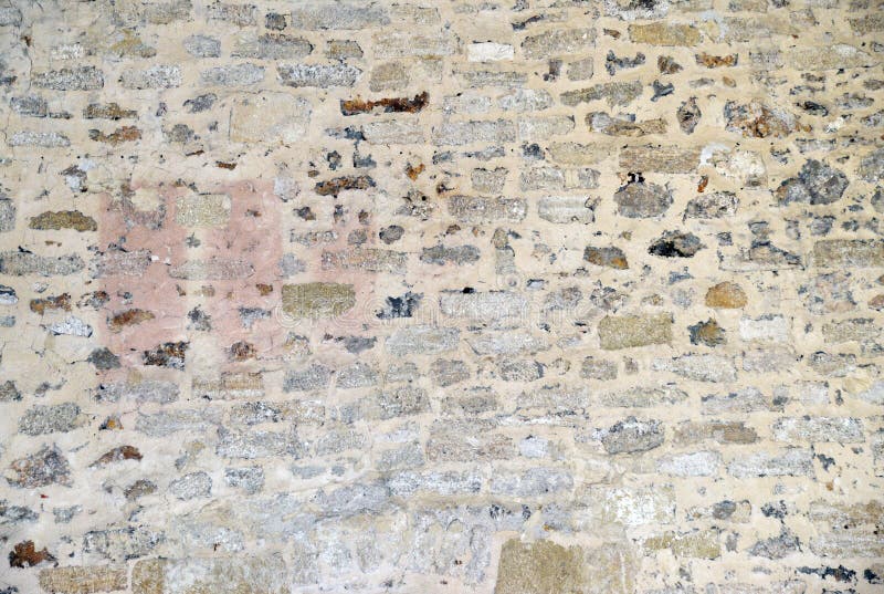 Multicolored Exposed Stone Wall Background. Stock Image - Image of ...