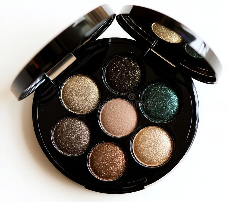A Multicolored Eye Shadow Kit is Shown Against a White Background Stock ...