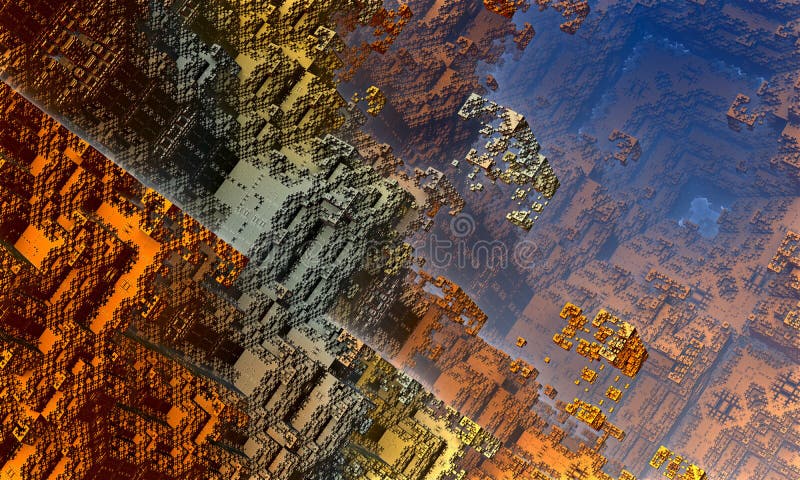 Multicolored Fictional Quantum System in Digital 3d Artwork. Stock ...