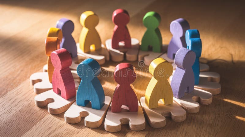 Multicolored Figures Representing Unity and Inclusion Stock Photo ...