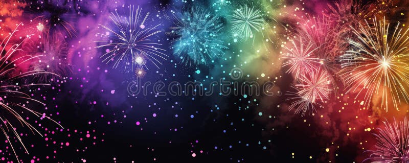 Multicolored Fireworks Lighting Up the Sky with a Festive Burst ...
