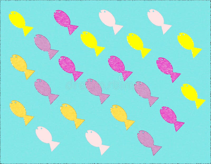 Multicolored Fish Shape Simple Background Stock Illustration ...