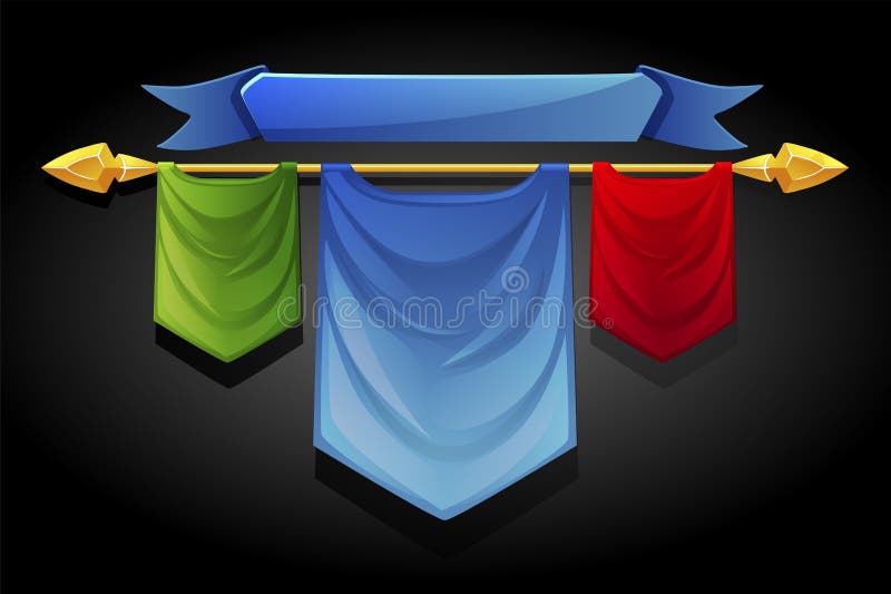 Multicolored Flags Templates Banners for Ui Games. Stock Vector ...