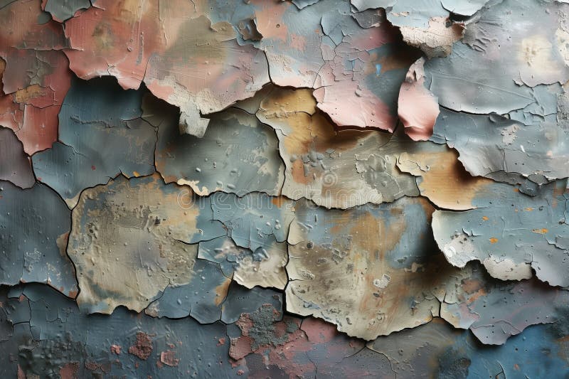 Multicolored Flaking Paint on Rough Wall Stock Photo - Image of wall ...