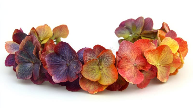 A Multicolored Floral Crown Composed of Hydrangea Petals Set Against a ...