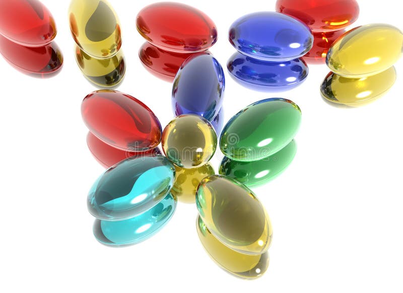 Multicolored Flower Constructed from Medical Pil Stock Illustration ...