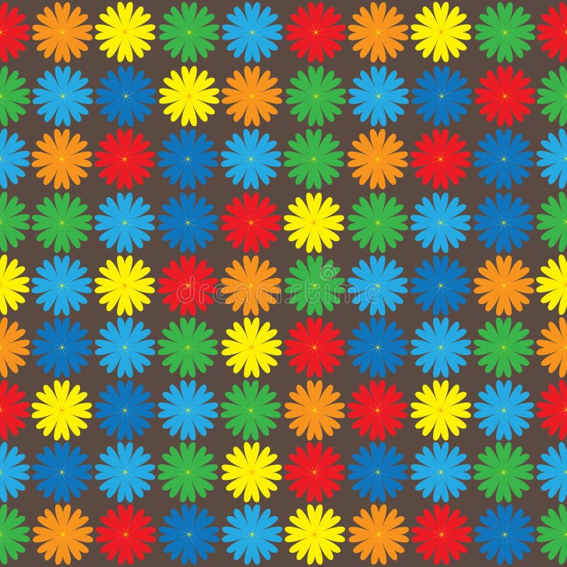 Multicolored Flowers of Seamless Pattern Stock Vector - Illustration of ...