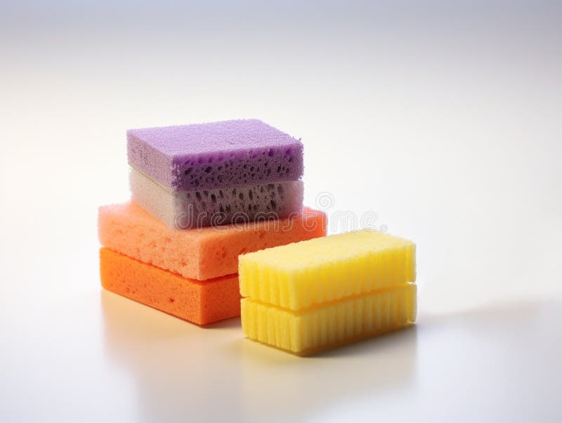 Multicolored Foam Square Sponges for Washing Dishes Stock Illustration ...