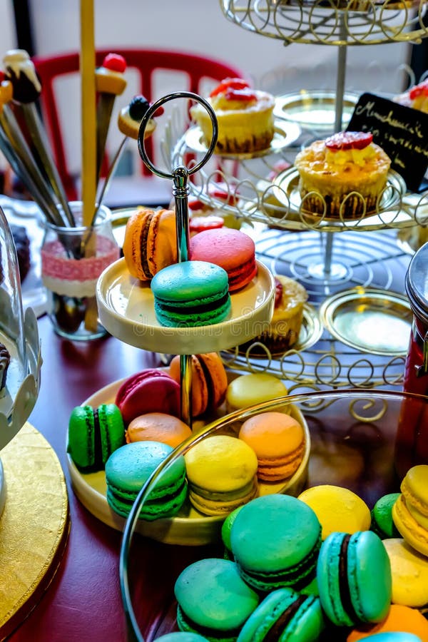 Multicolored French Macaroon Stock Photo - Image of color, cookie: 80608754