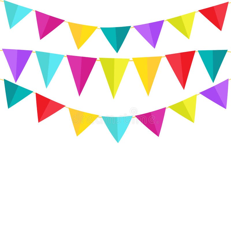 Multicolored Garland of Flags. Stock Vector - Illustration of bright ...