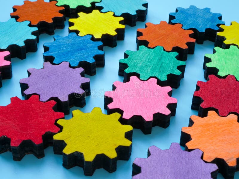Multicolored Gear Wheels. Diversity and Inclusion Concept. Stock Photo ...