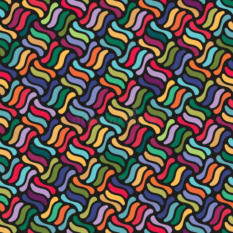 Multicolored Geometric Pattern with a Mosaic Design of Wavy Squares on ...