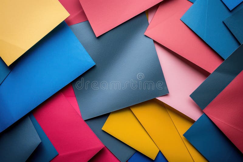 Multicolored Geometric Shapes Overlapping Background Stock Illustration ...