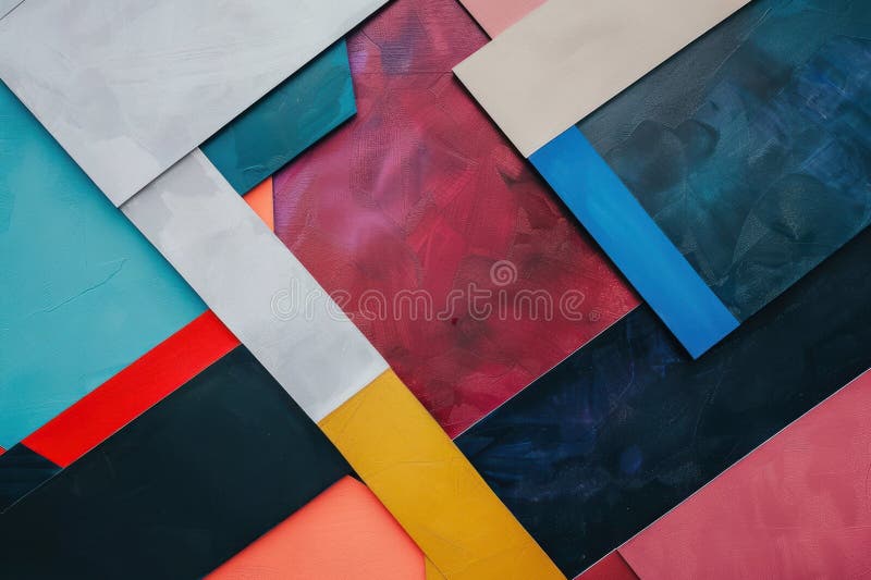 Multicolored Geometric Shapes Overlapping Background Stock Illustration ...