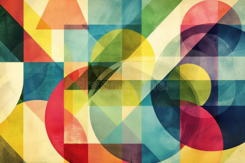 Multicolored Geometric Shapes Overlapping Background Stock Illustration ...