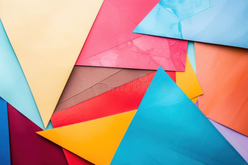 Multicolored Geometric Shapes Overlapping Background Stock Illustration ...