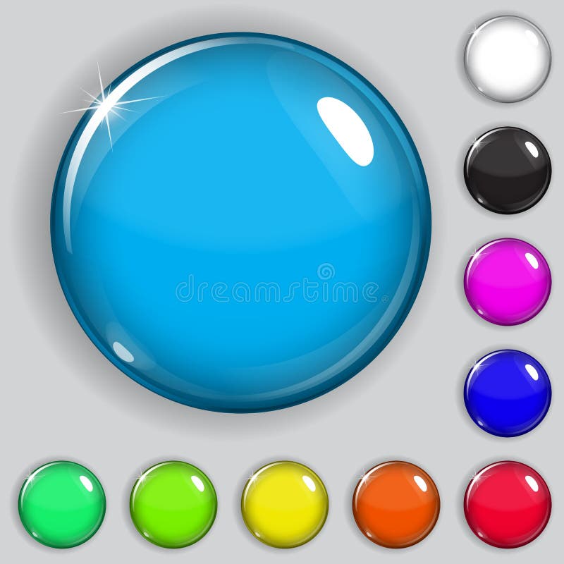 Multicolored glass buttons stock vector. Illustration of button - 31153557