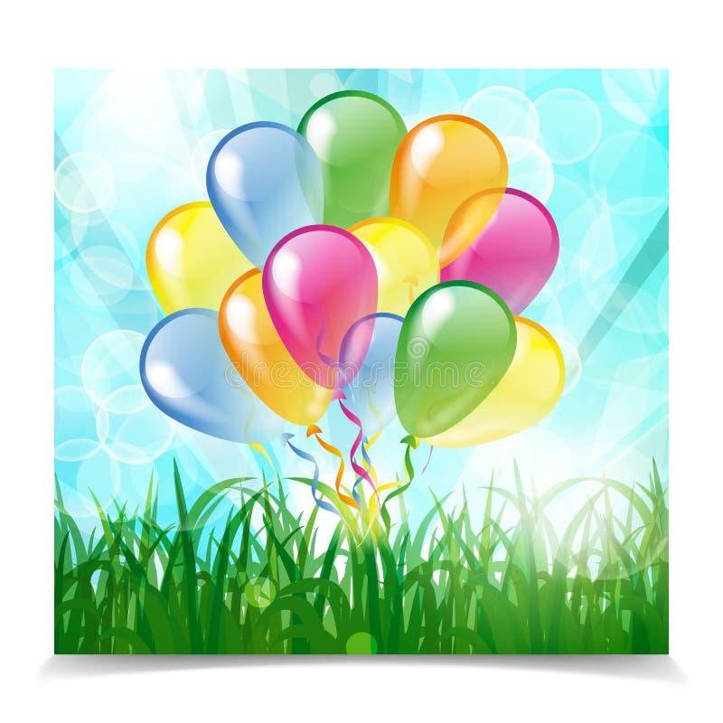 Balloons Natural Composition Stock Vector - Illustration of background ...