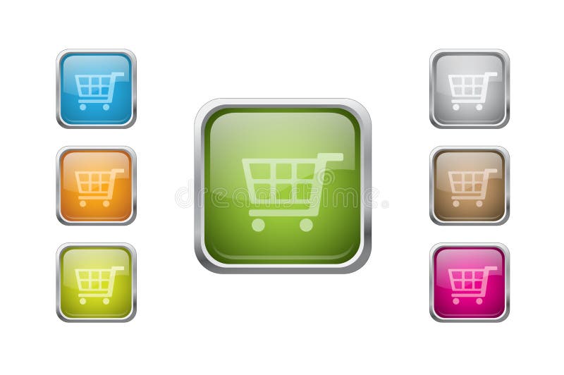 Buttons shopping cart icon stock vector. Illustration of internet - 6625588