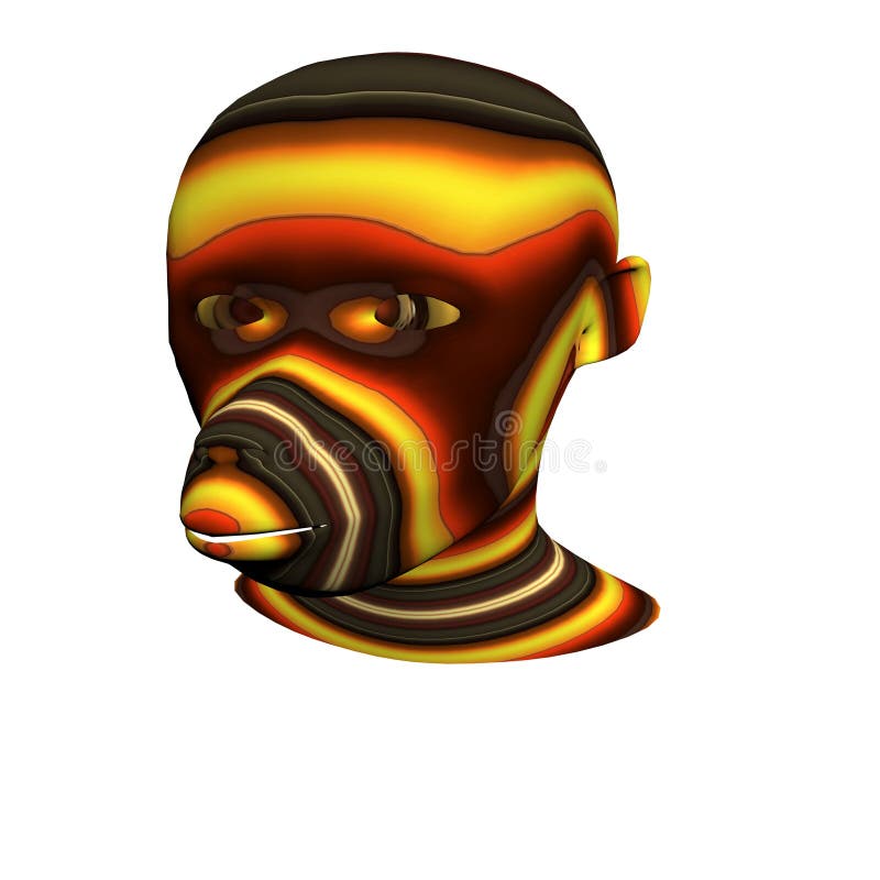 Multicolored Goblin Head on a White Background. Stock Illustration ...