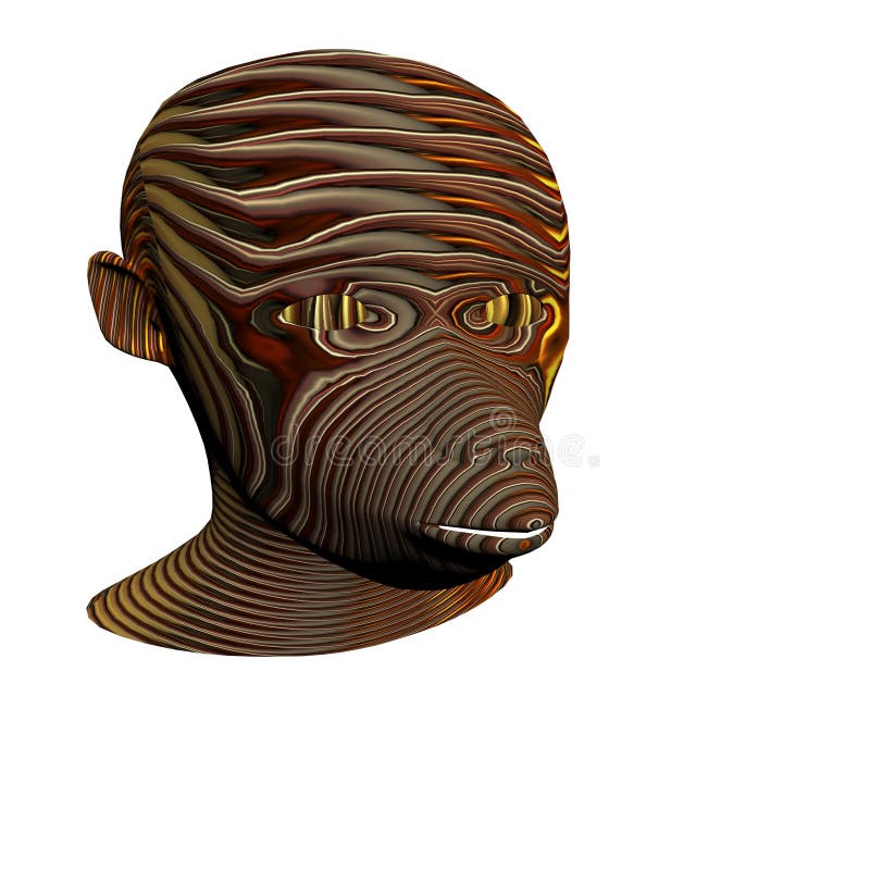 Multicolored Goblin Head on a White Background. Stock Illustration ...