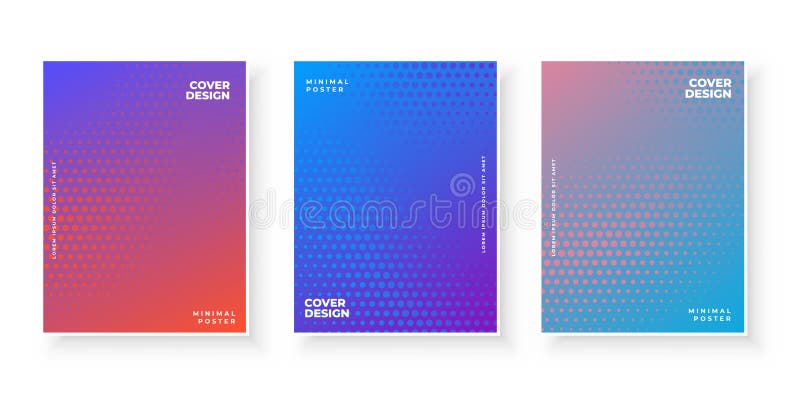 Multicolored Gradient Texture for Minimal Cover Design Set Stock Vector ...