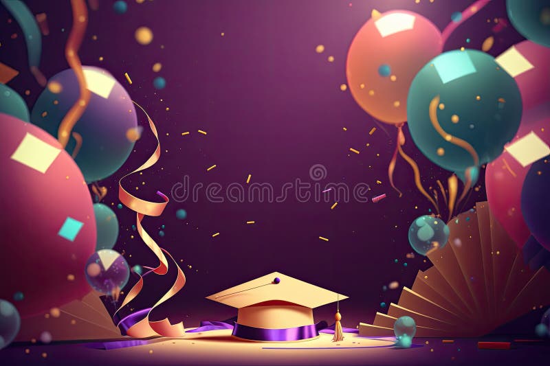 Multicolored Graduation Celebration Background. Illustration AI ...