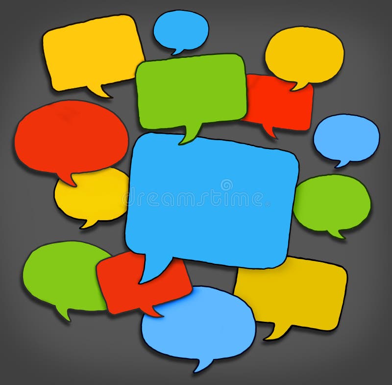 Multicolored Group of Speech Bubbles Stock Illustration - Illustration ...