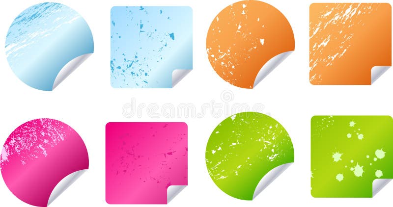 Grunge Labels and Stickers Set Stock Vector - Illustration of ...