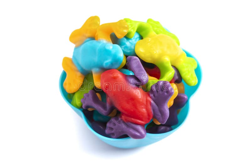 Multicolored Gummy Tree Frog Candies on a White Background Stock Photo ...