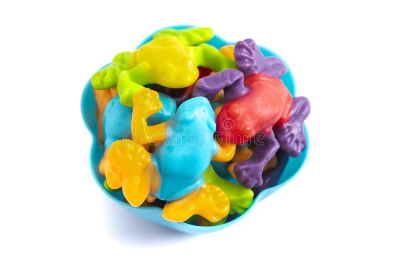 Multicolored Gummy Tree Frog Candies on a White Background Stock Photo ...