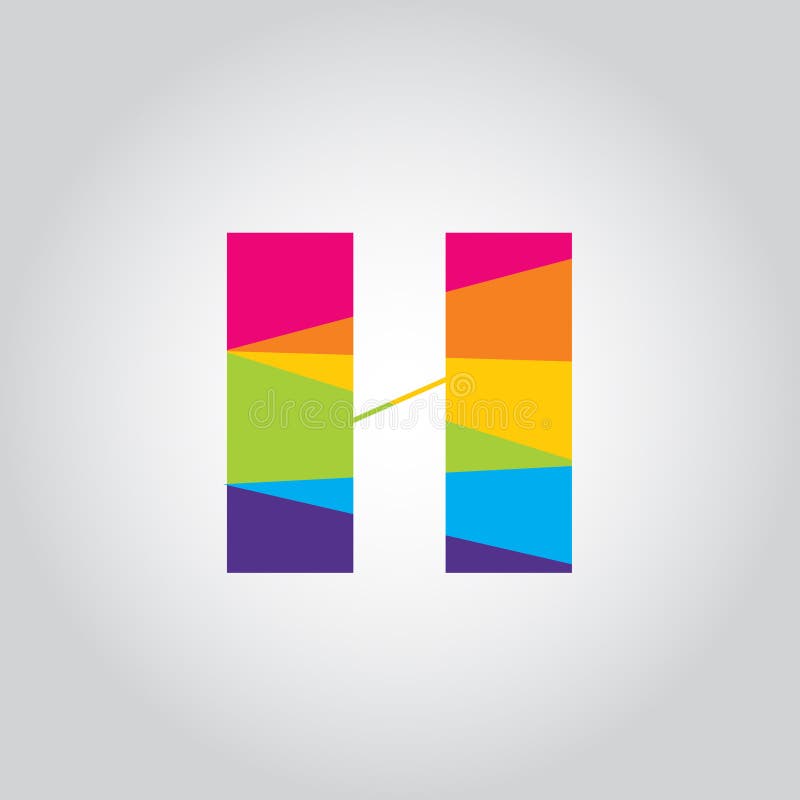 Rainbow Colored Artistic H Letter Logo Design Vector Icon Stock Vector ...
