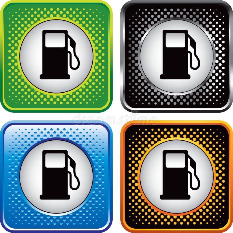 Multicolored Halftone Web Buttons of Gas Pumps Stock Vector ...