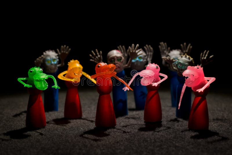 Multicolored Halloween Monsters Stock Photo - Image of group, surface ...