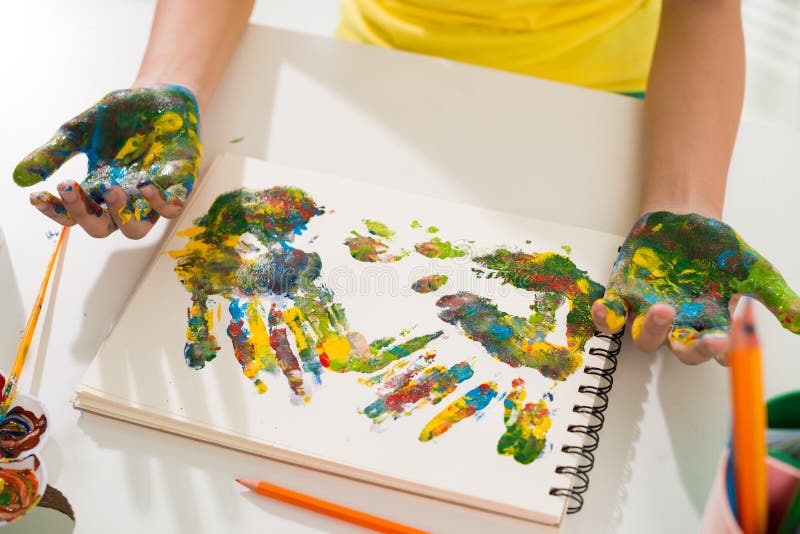 Multicolored hand prints stock photo. Image of active - 47070050