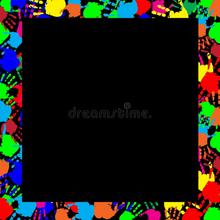 Colorful Handprints Border Stock Illustrations – 32 Colorful Handprints ...