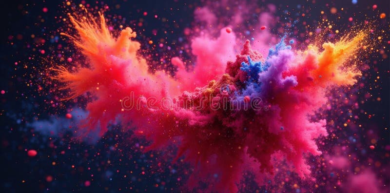 Multicolored Holi Powder Explosion Spectacular Effect Graphic Dynamic ...