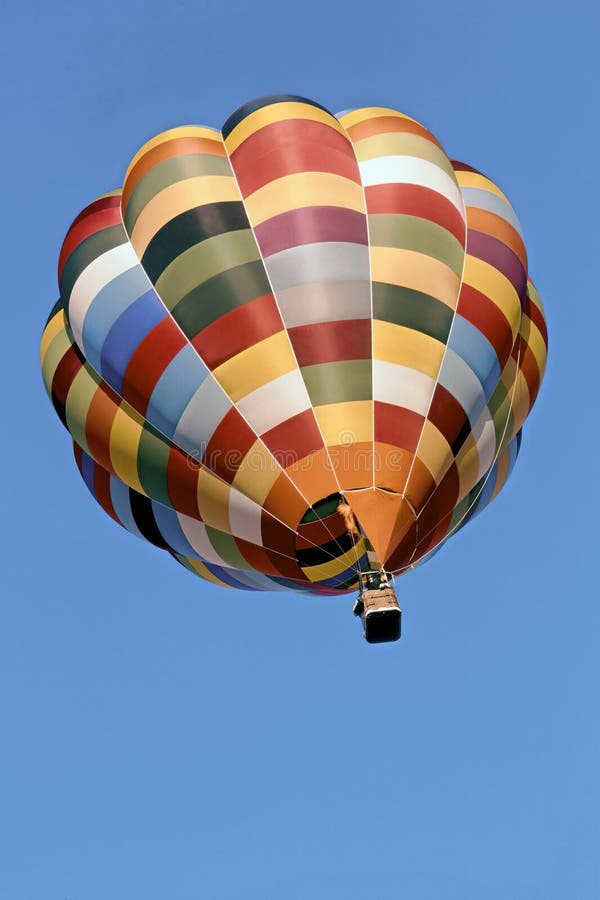 Multicolored Hot Air Balloon in Flight Stock Photo - Image of flight ...