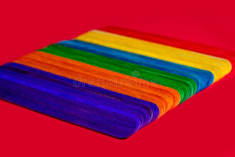 Multicolored Ice Cream Wooden Sticks Stock Photo - Image of closeup ...