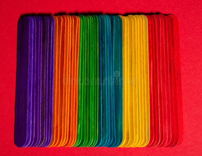 Multicolored Ice Cream Wooden Sticks Stock Image - Image of creative ...