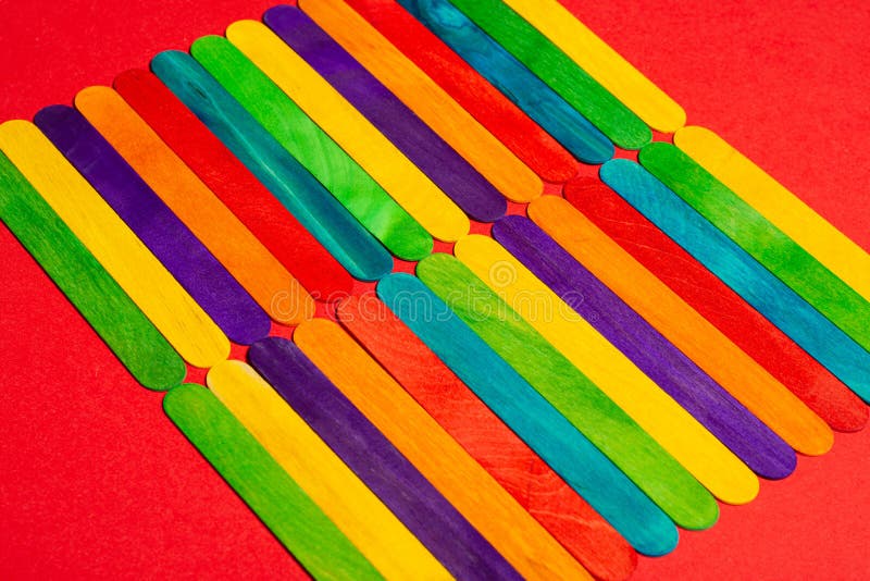 Multicolored Ice Cream Wooden Sticks Stock Image - Image of colors ...