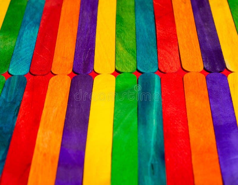 Multicolored Ice Cream Wooden Sticks Stock Image - Image of rainbow ...