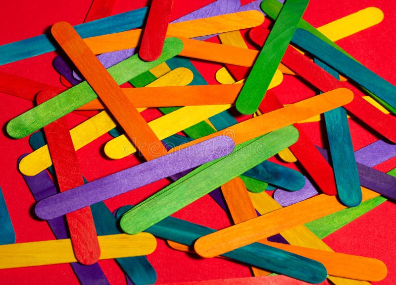 Multicolored Ice Cream Wooden Sticks Stock Photo - Image of stick ...