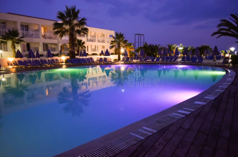 Hotel pool at night stock photo. Image of holiday, beautiful - 22978756