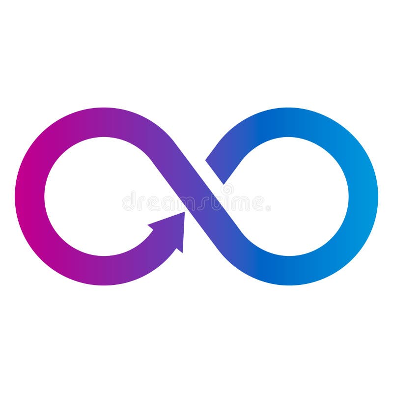 Arrow Infinity Symbol Icon Set. Vector Illustration Isolated On White ...
