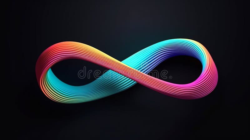 Multicolored Infinity Sign, Logo Design, Generative AI. Stock Photo ...